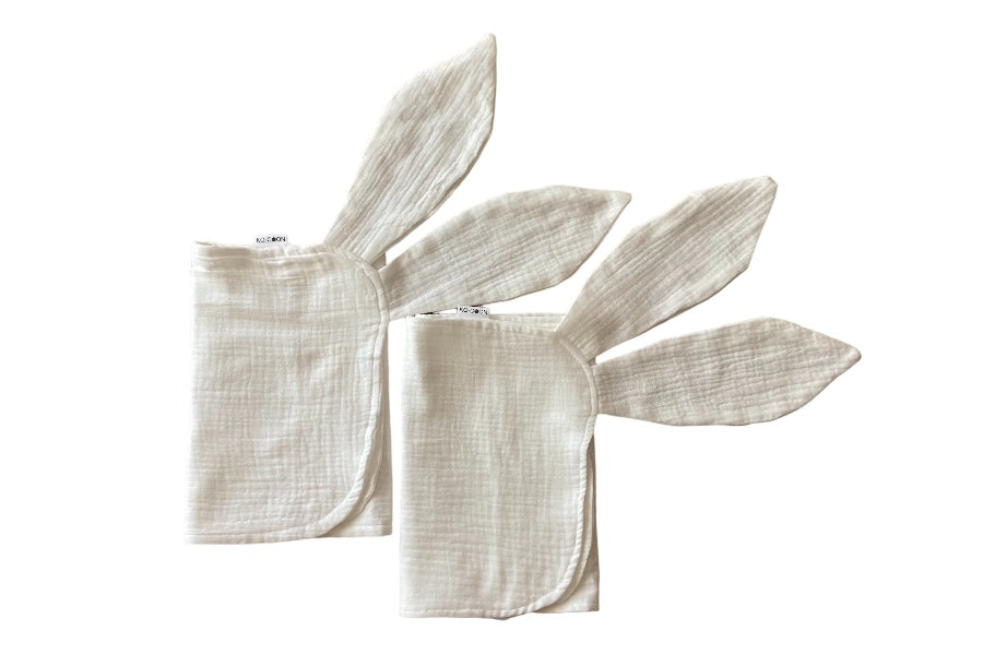 Muslin burp cloth with bunny ears (double layer) - 2 Pack – ko-coon